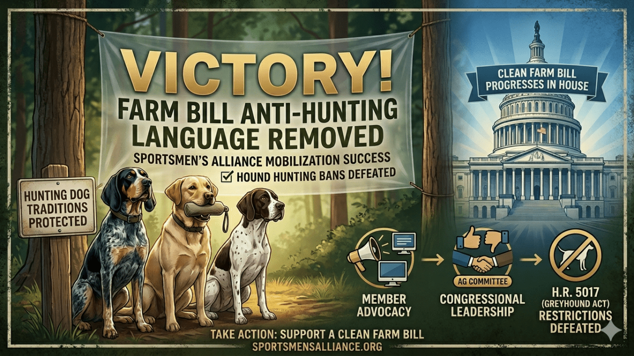 Farm Bill Hunting Dog Ban Removed | Sportsmen’s Alliance Alert